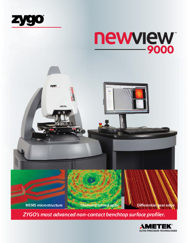 Zygo - Model NewView 9000 - 3D Optical Surface Profiler - Brochure