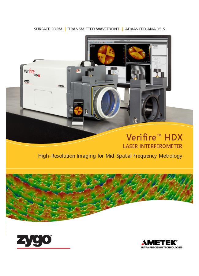 Zygo - Model Verifire HD - Interferometer System - Brochure