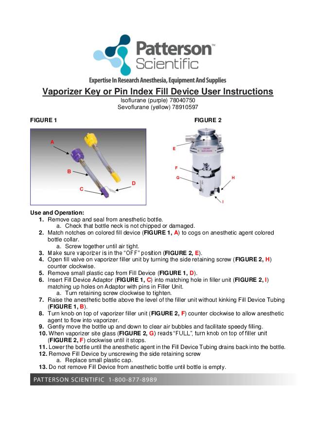 Patterson - Vaporizer Fill Devices - Brochure
