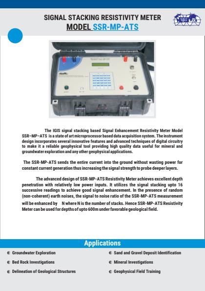 Model SSR-MP-ATS - Signal Stacking Resistivity Meter - Datasheet