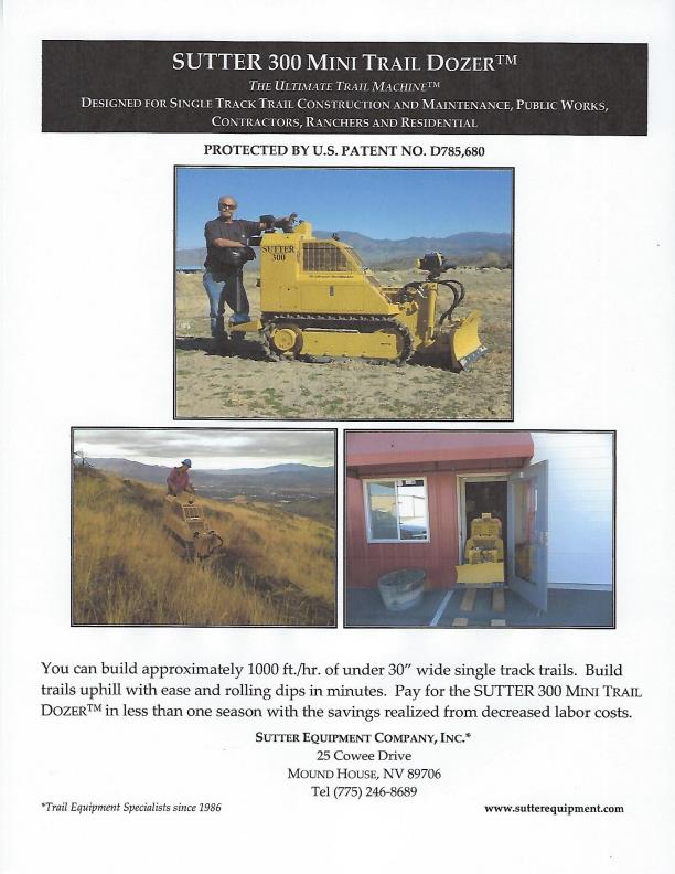 Sutter - Model 300 - Mini Trail Dozer - Brochure