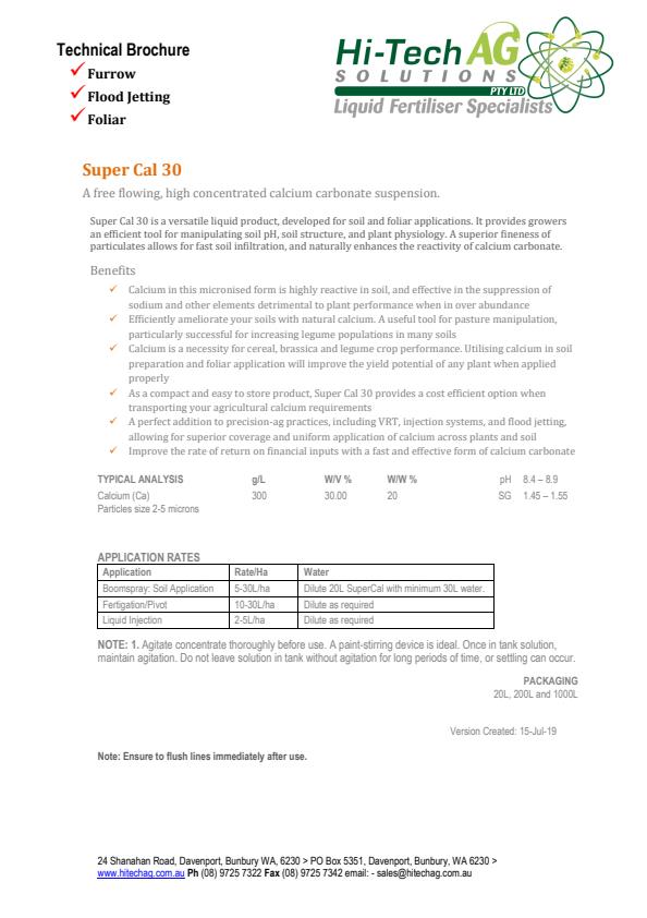 SuperCal - Model 30 - High Concentrated Calcium Carbonate Suspension ...