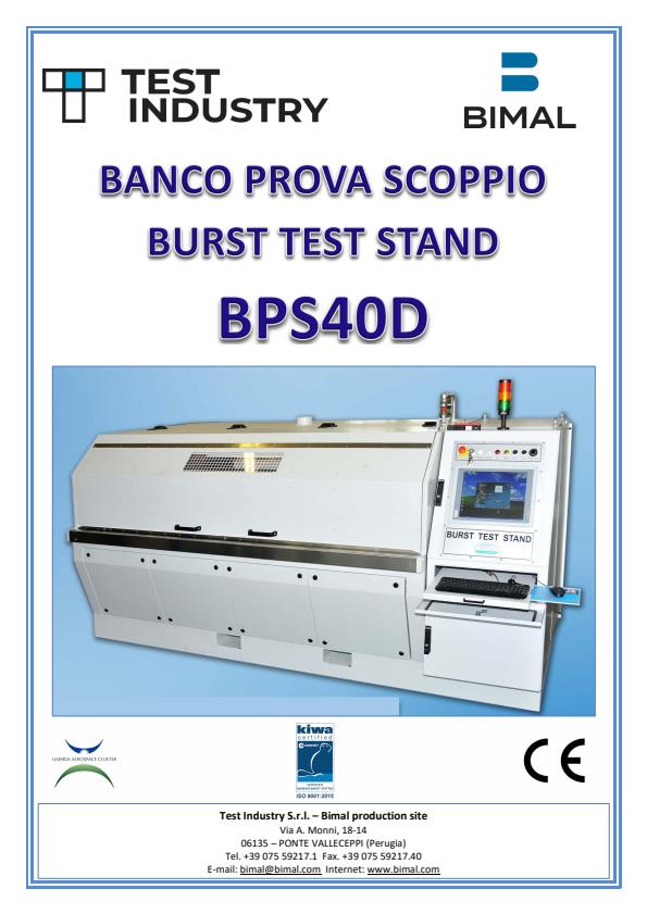 Bimal - Model BPS40D - Burst Test Stand - Brochure