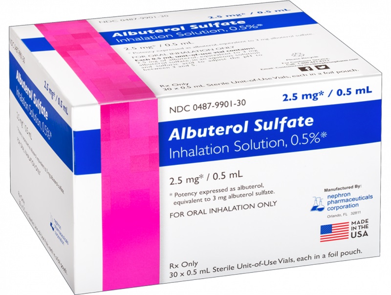 Nephron Albuterol Sulfate Inhalation Solution 0.5% 2.5 Mg/0.5 Ml