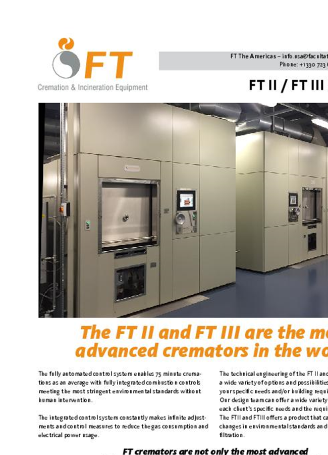 FT - Model II and III - Cremators - Brochure
