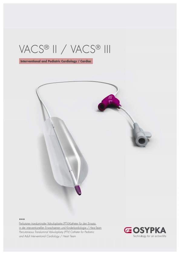 Osypka - Model VACS II & III - Valvuloplasty Balloon Catheters - Brochure