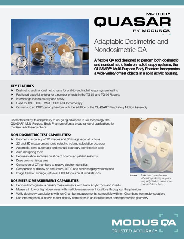 QUASAR - Multi-Purpose Body Phantom - Datasheet