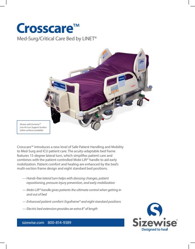 Sizewise - Model Crosscare - Med-Surg/Critical Care Bed Brochure