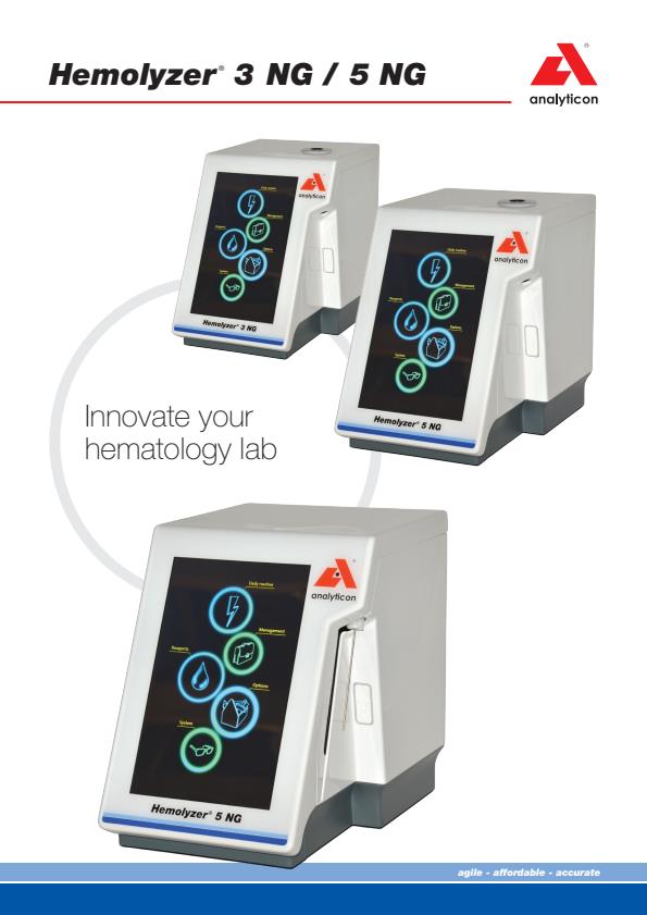Hemolyzer - Model 3 NG - 3-part WBC Diff Analyzer - Brochure