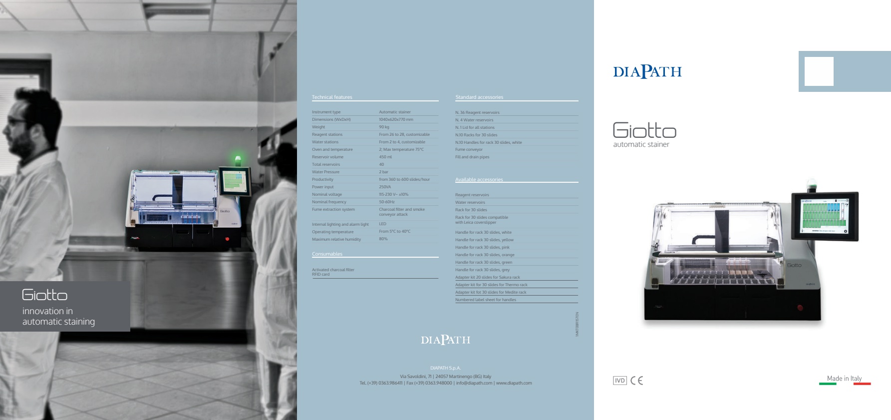 Diapath Giotto - Model SDSGT9000 - Automatic Stainer - Brochure