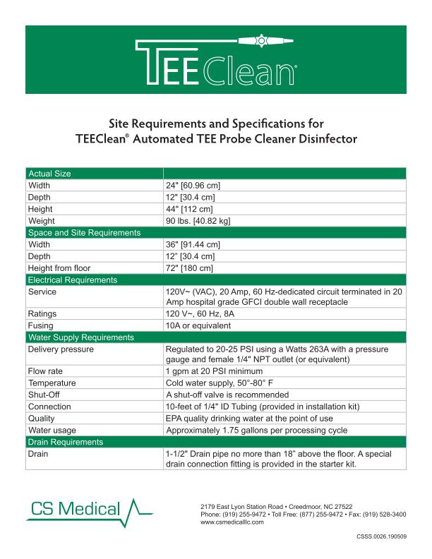 TEEClean - Automated TEE Probe Cleaner Disinfector Brochure