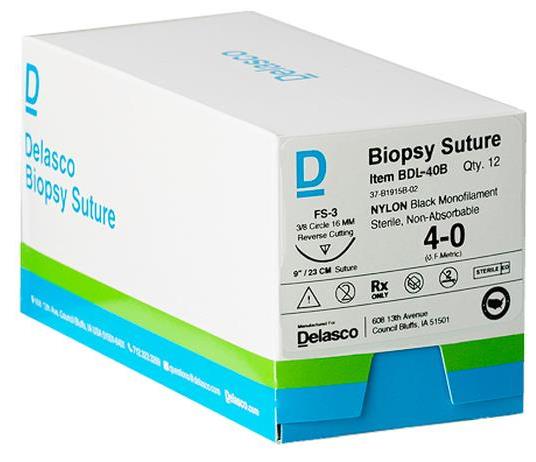 Delasco BDL-40B Delasco Nylon Biopsy Suture