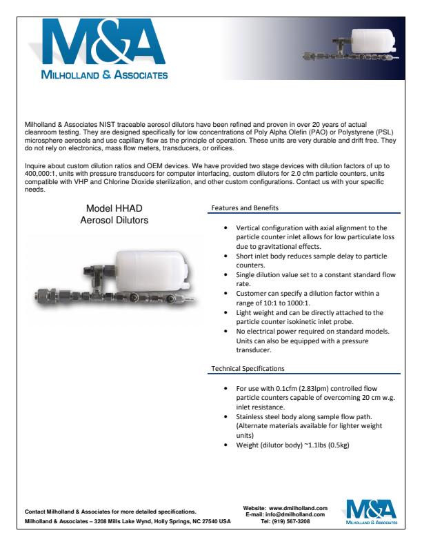 QVA - Model HHAD - Aerosol Diluters for Handheld Particle Counters ...