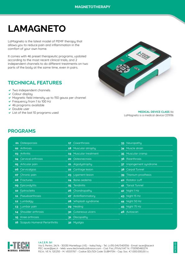 LaMagneto - PEMF Therapy Device - Brochure