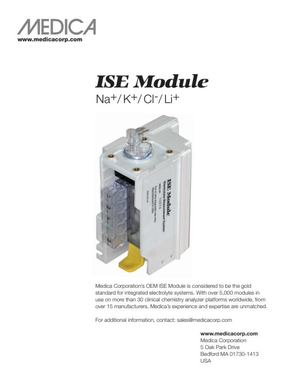 Medica - Model OEM ISE - Ion-Selective Electrode Module - Brochure