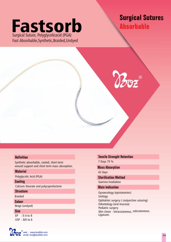 Fastsorb - Model PGA - Fast Absorbable Surgical Suture - Brochure