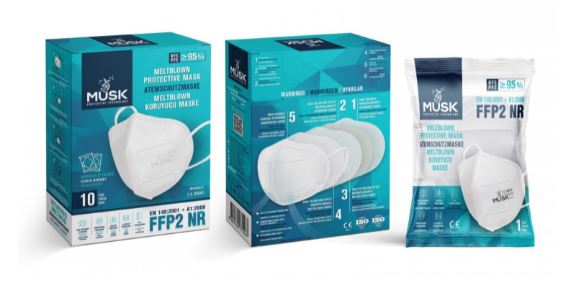 Musk 021 - White -FFP2 NR Disposable Folded Respirator
