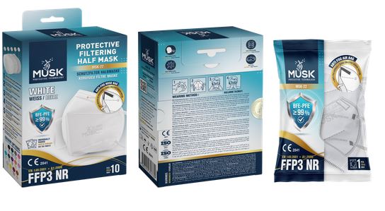 Musk MSK-22 White - FFP3 NR Disposable Folded Respirator