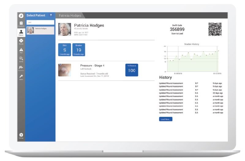 Swift Patient Admin Skin and Wound Dashboards Software