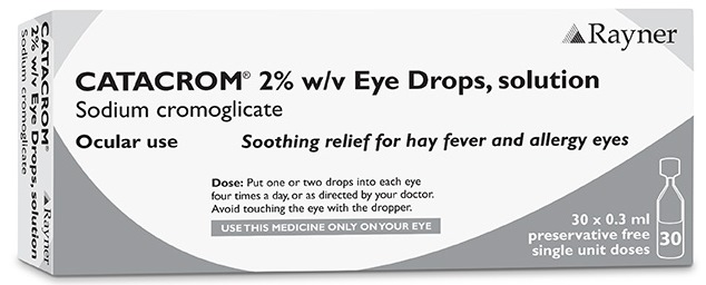 Rayner Catacrom Sodium Cromoglicate 2% Eye Drops