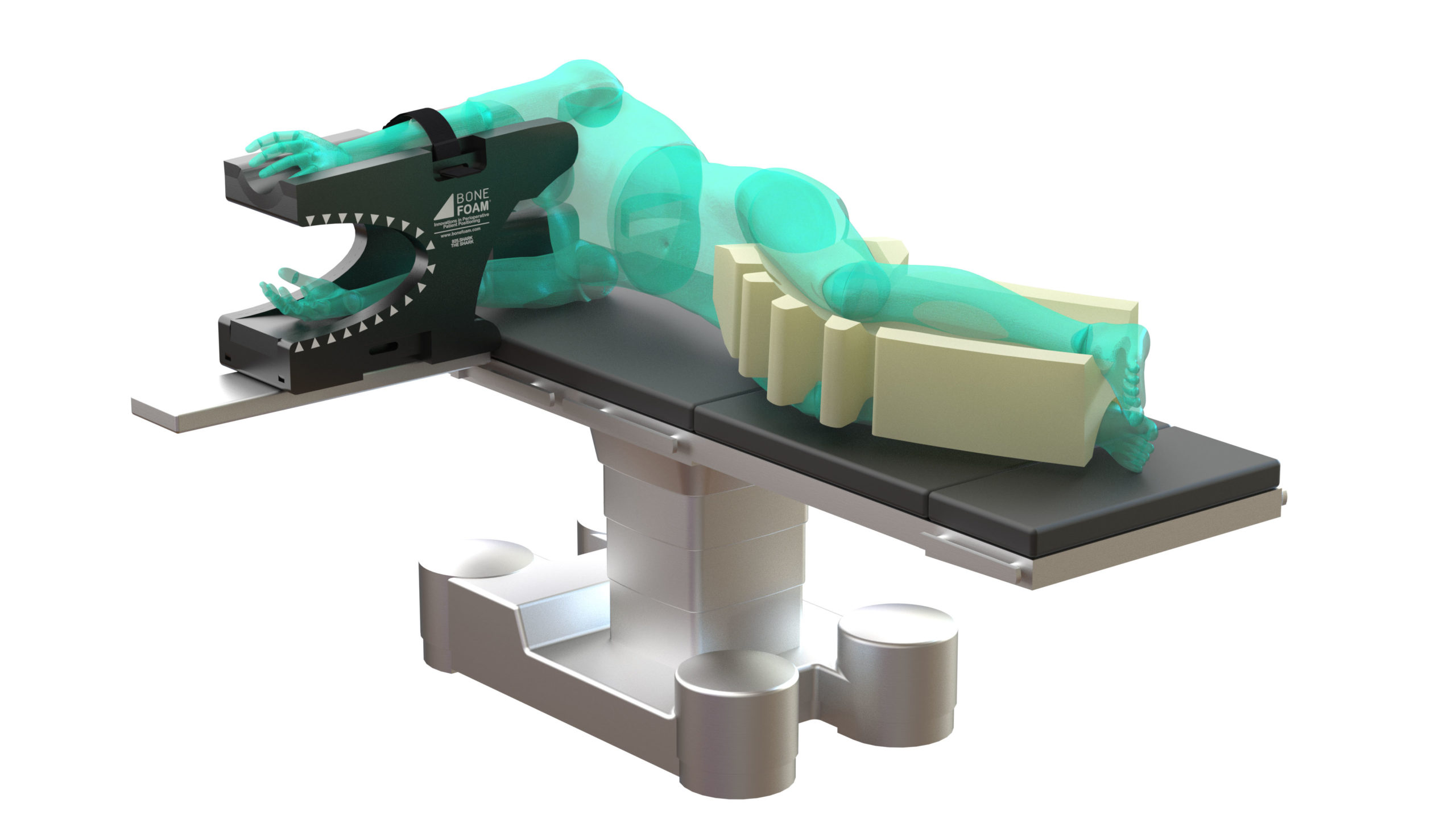 Bone Foam Shark Lateral Upper Extremity Positioner