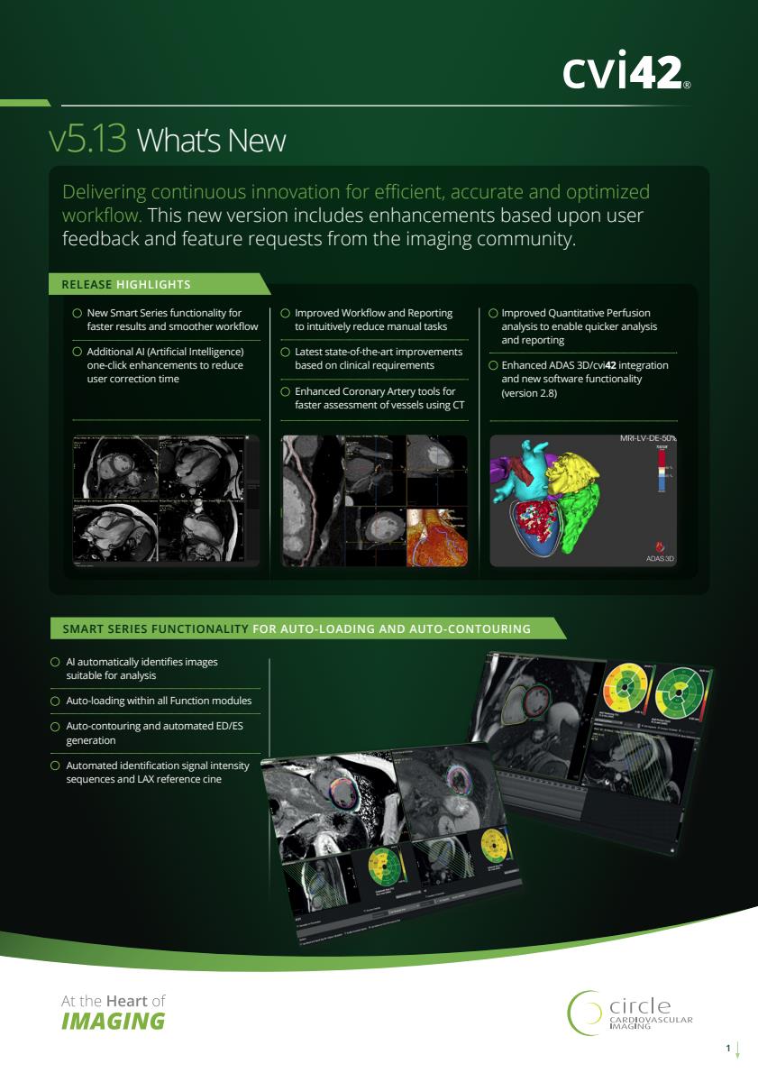 cvi42 - Version 5.13 - Cardiac Imaging Solutions - Brochure