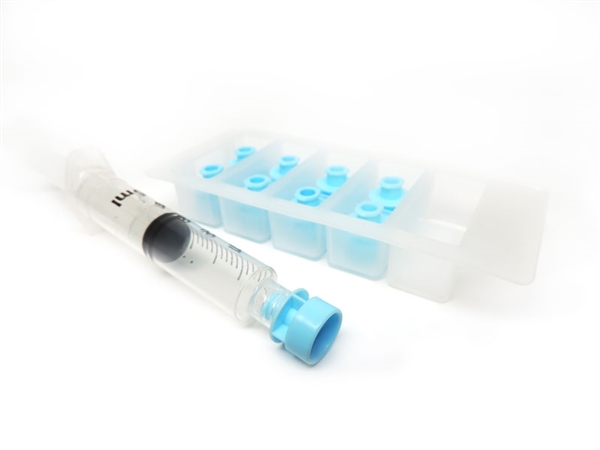 57100B-100 Luer Lock Cap - Blue - 10 Trays - 10 Units/Tray ...