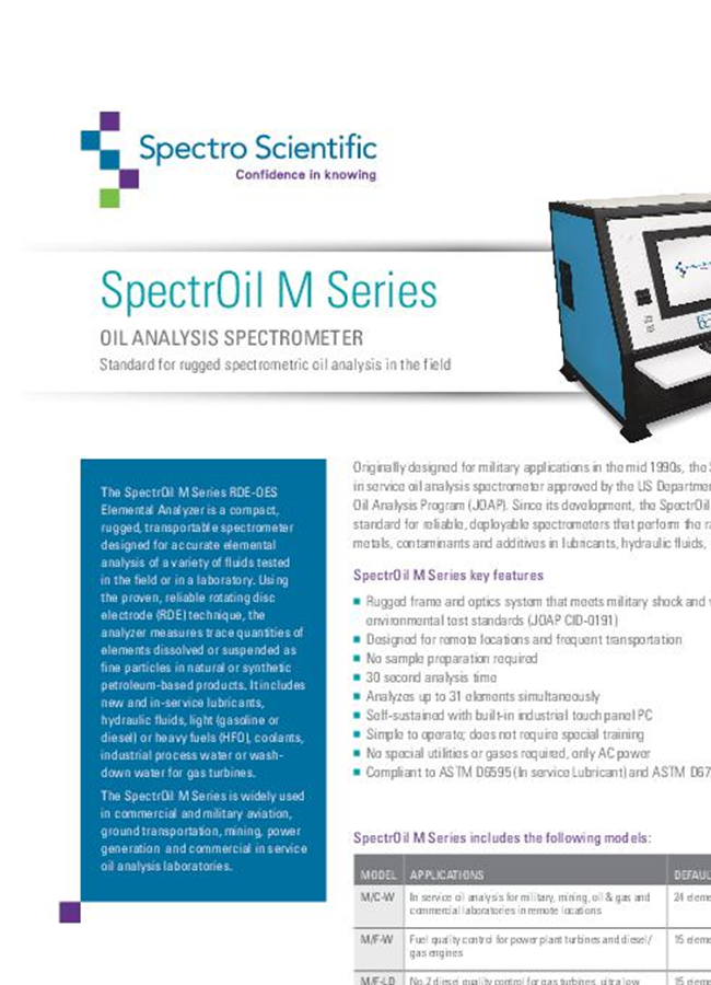 Ametek Spectro - Model SpectrOil M Series - Rugged High Performance RDE ...