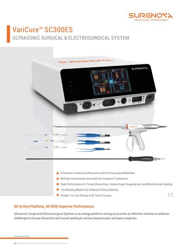VariCure - Model SC300ES - Ultrasonic Surgical & Electrosurgical System ...