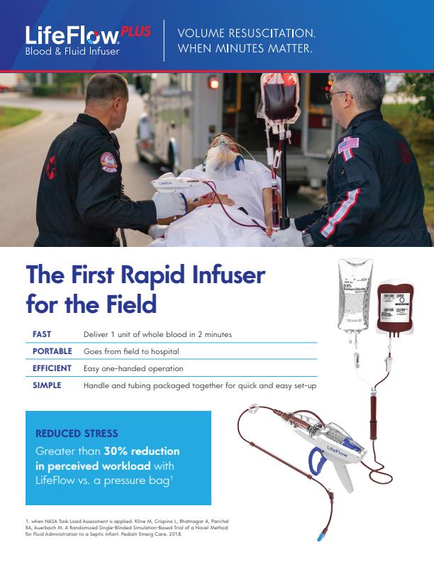 LifeFlow P - Model Plus - First Rapid Infuser for the Field - Brochure