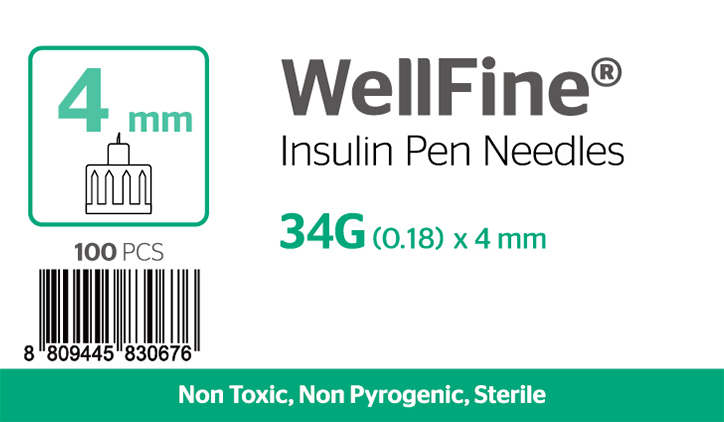 WellFine - 34Gauge x 0.18mm - Insulin Pen Needle - Insulin ...