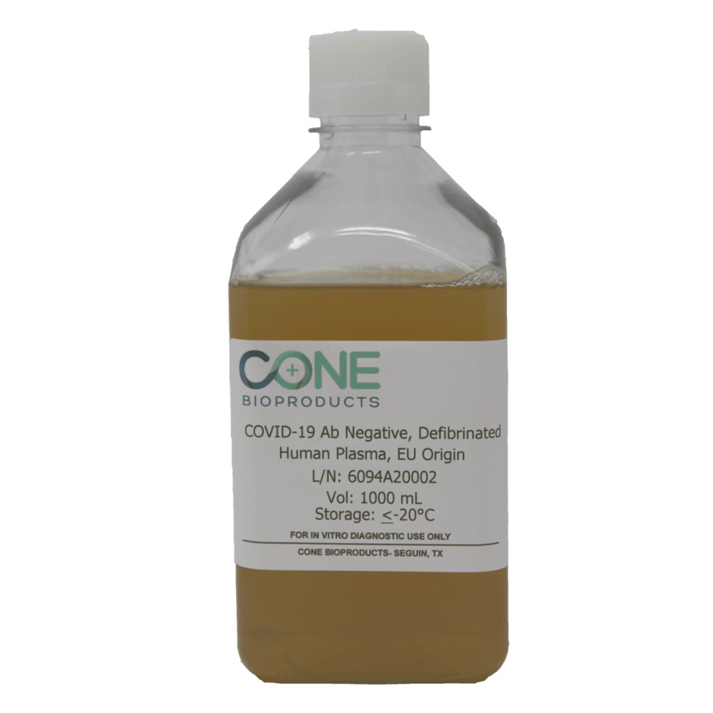 Cone 6094 COVID-19 Antibody Negative Defibrinated Human Plasma, EU Origin