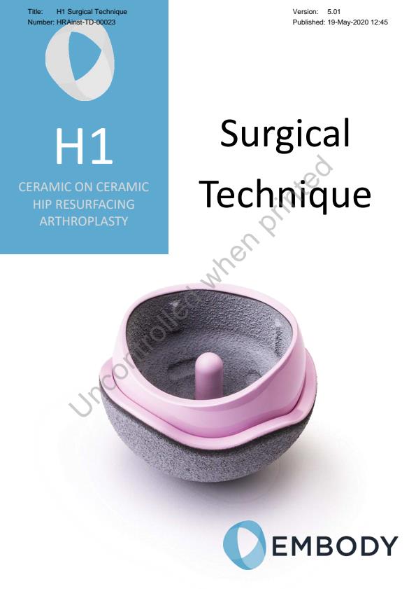 Embody - Model H1 - Surgical Technique - Brochure