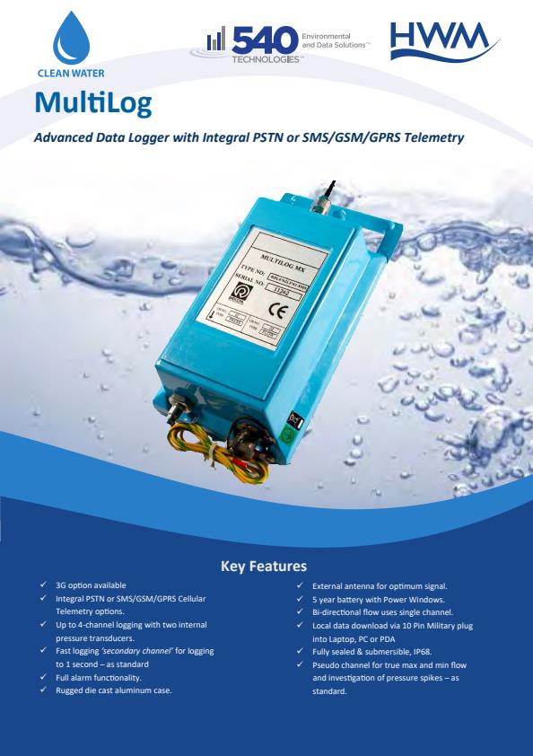HWM - Model MultiLog - Advanced Data Logger Datasheet
