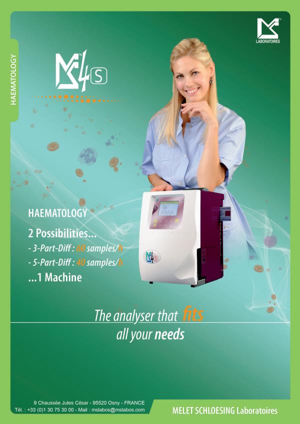 MELET SCHLOESING - Model MS4 - Hematology Analyzer Datasheet