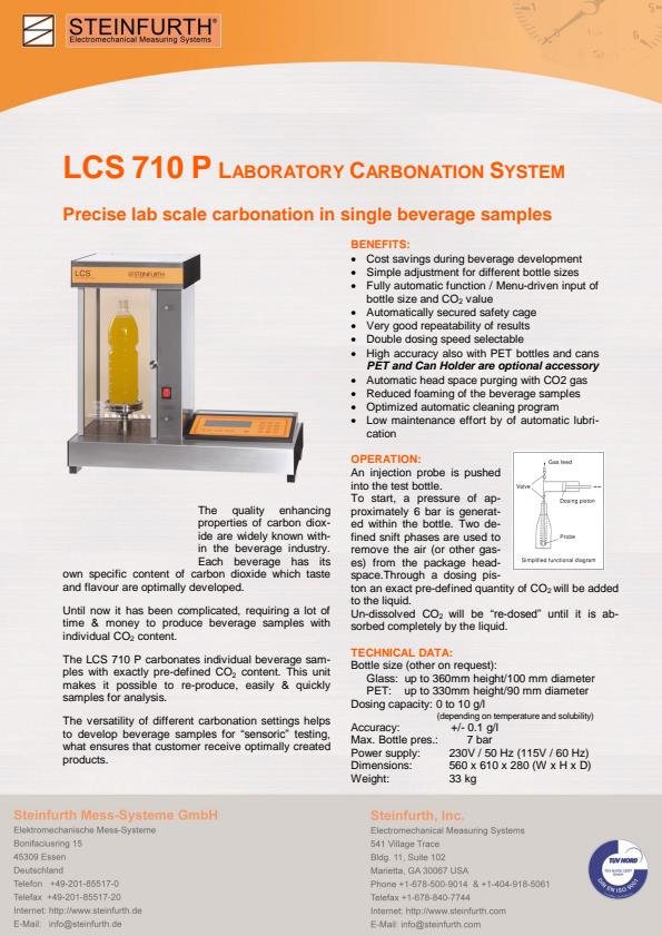 Laboratory Carbonation System LCS710P - Brochure