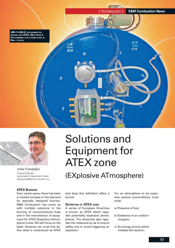 E&M - Model ATEX and NEC - Monoblock and Duoblock Burners Datasheet