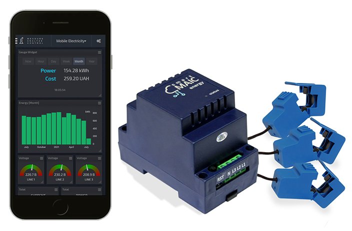 smart-MAIC D103-2 CT Clip WiFi 3-Lines Energy Monitor