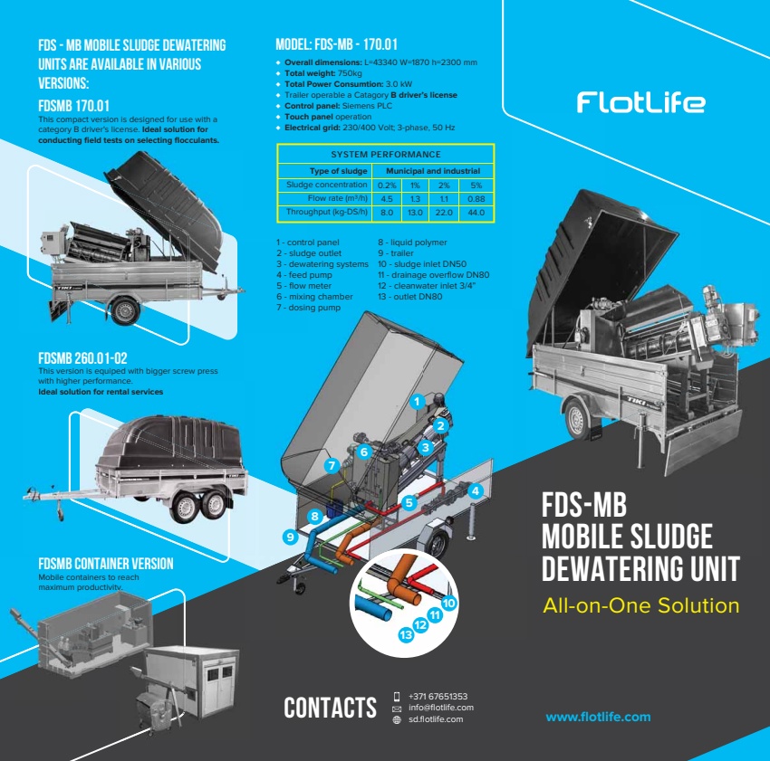 FlotLife - Model FDS-M-170.0 - Mobile Sludge Dewatering Units - Brochure