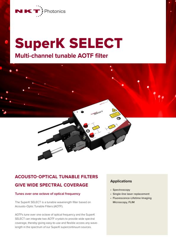 NKT Photonics - Model SuperK SELECT - Tunable Multi-channel Filter for ...