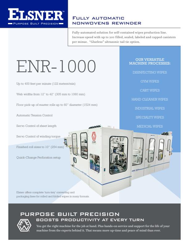 ELSNER - Model ENR-1000 - Fully Automatic Nonwovens Rewinder - Brochure