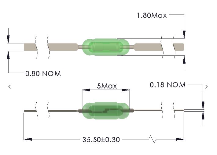 UM-0018-M Ultra Miniature Reed Switch