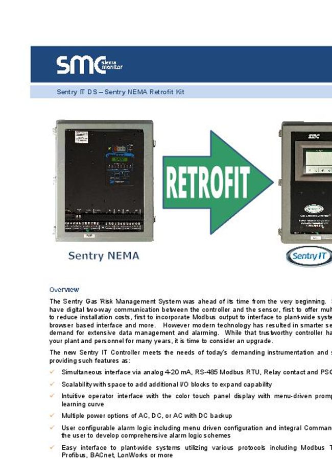 SMC SentryIT - Gas Detection System - Datasheet
