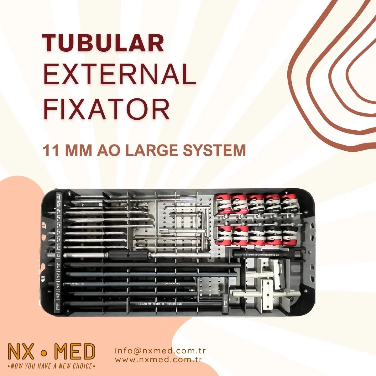 Nafx NX-MED AO- 11 mm Tubular External Fixator System