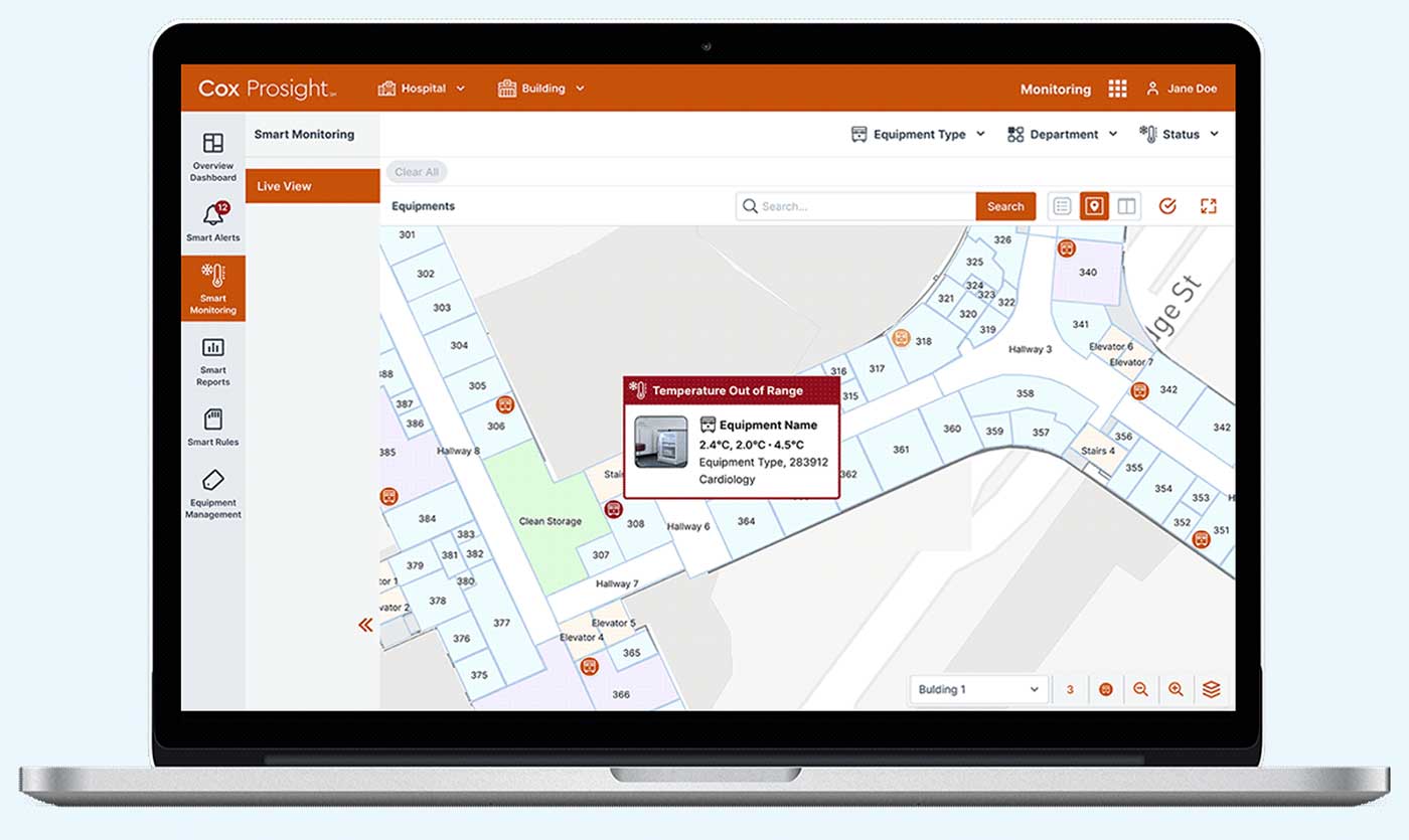 Cox Prosight Automated Hospital Room Temperature Monitoring System