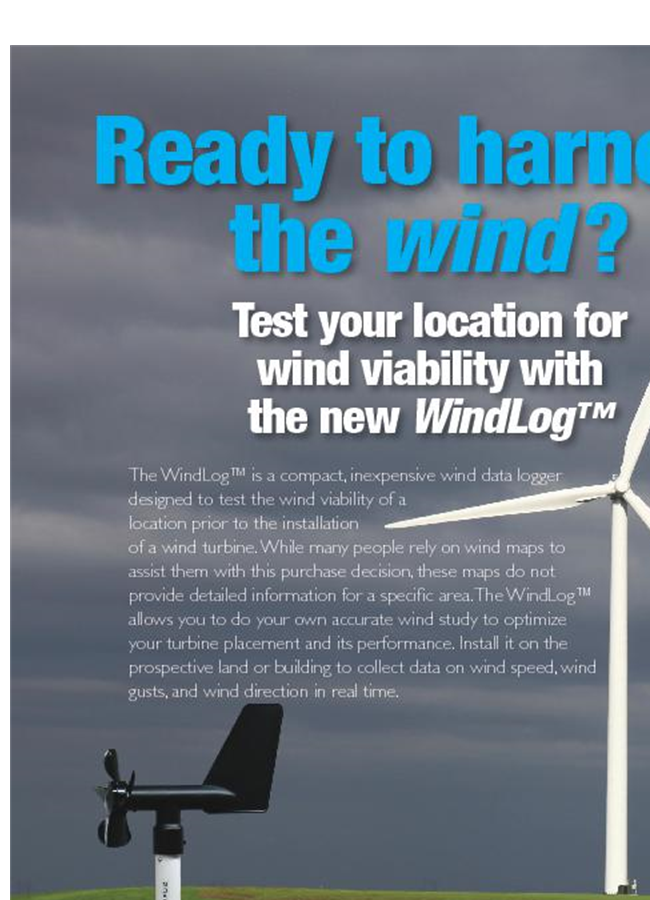WindLog - Compact, Inexpensive Wind Data Logger - Datasheet