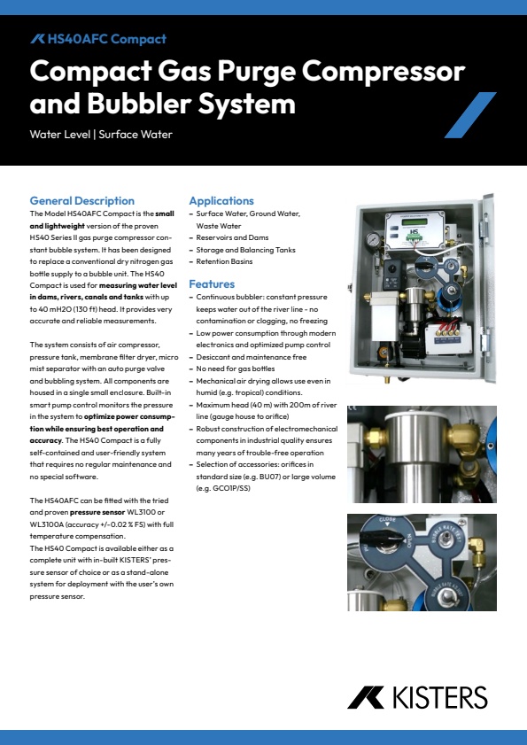 Kisters - Model HS40AFC/3100 - Compact Gas Purge Compressor and Bubbler ...