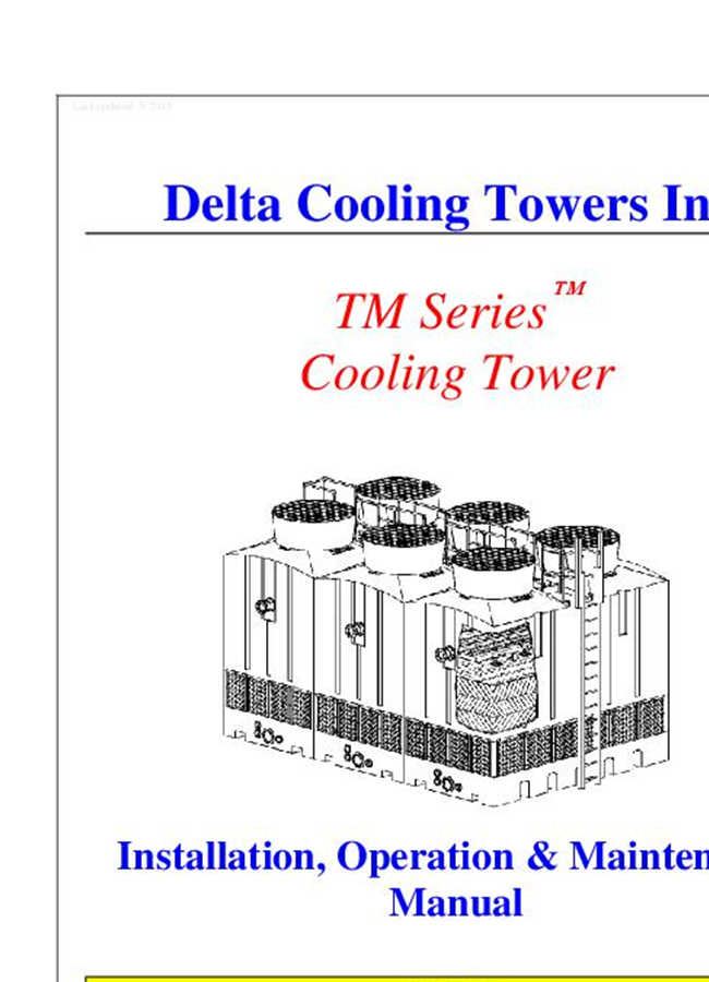 Delta - Model TMX Series - Induced Draft Cooling Tower - Brochure