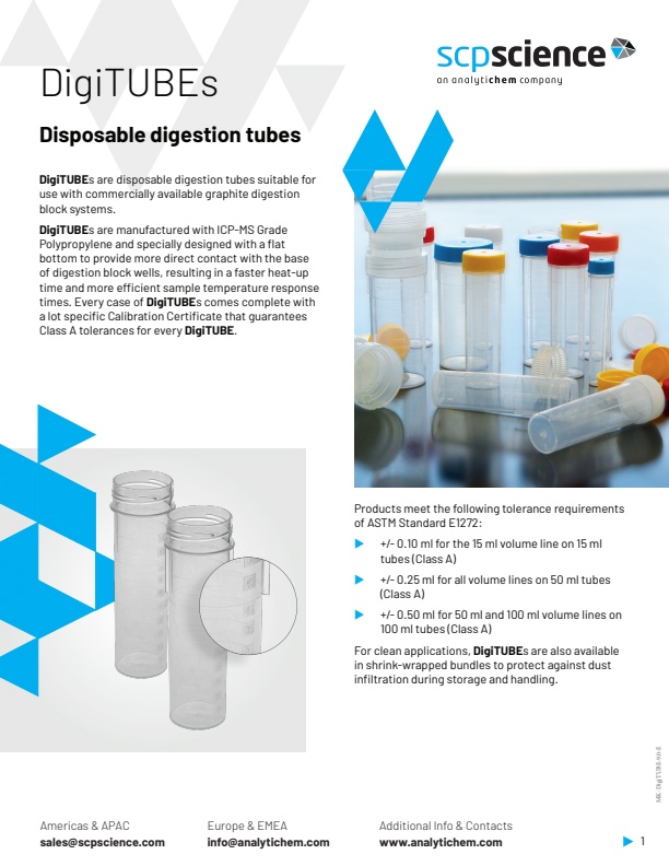 DigiTUBEs & Watchglasses - Brochure