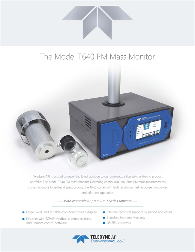 TAPI - Model T640 - PM Mass Monitor - Specification Sheet